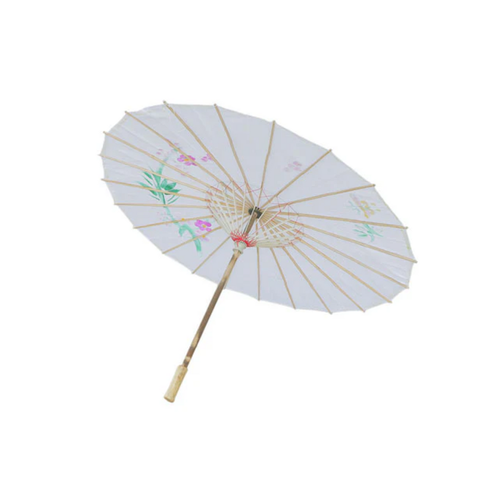 Hand-Painted Nylon Parasol with Floral Design - 32 in. – Pearl River Mart